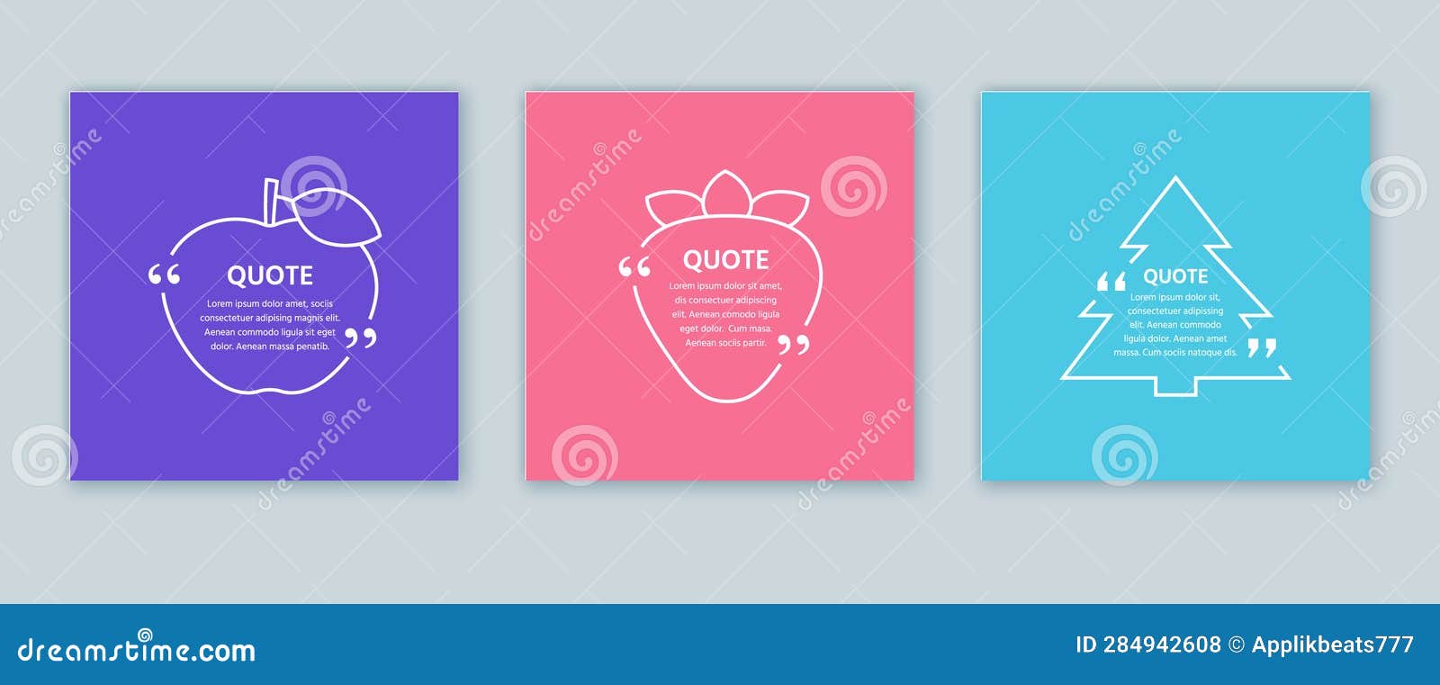 Quote Box Frame. Template Text Quotations. Vector Color Illustration ...
