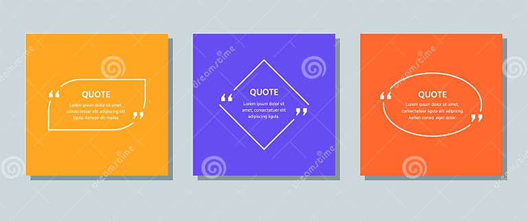 Quote Box Frame. Template Text Quotations. Vector Color Illustration ...