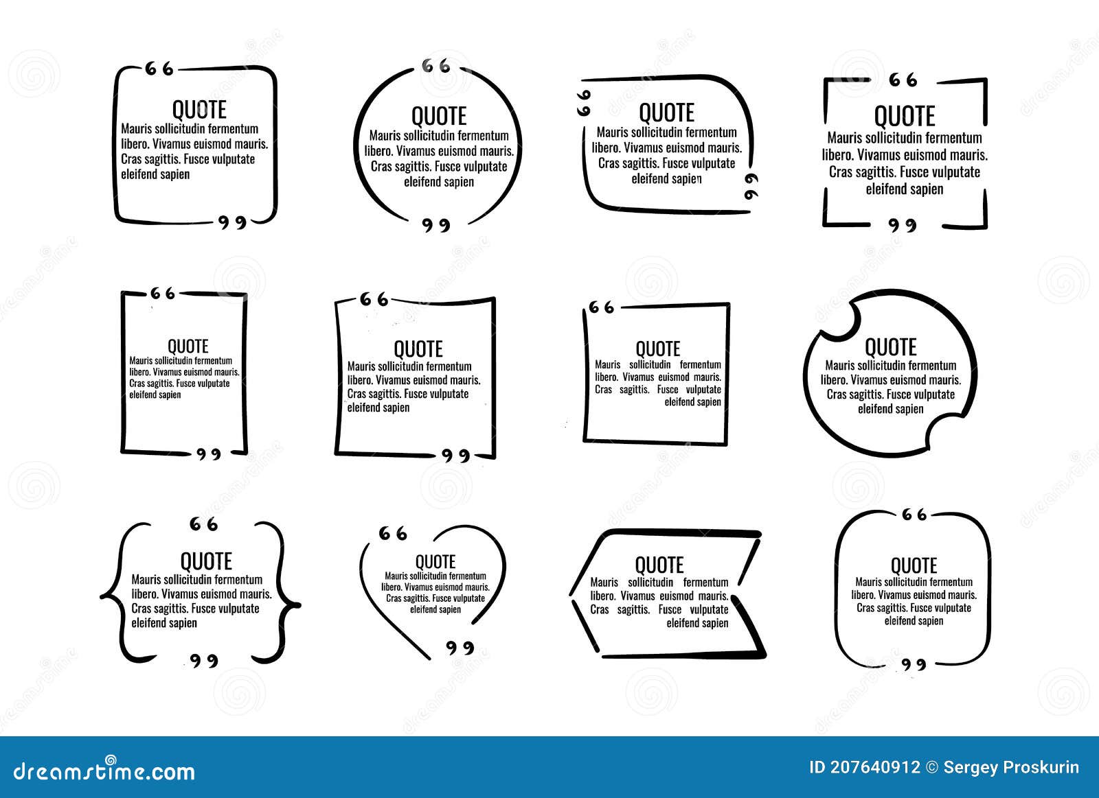 Quote frame notes stock vector. Illustration of post - 207640912