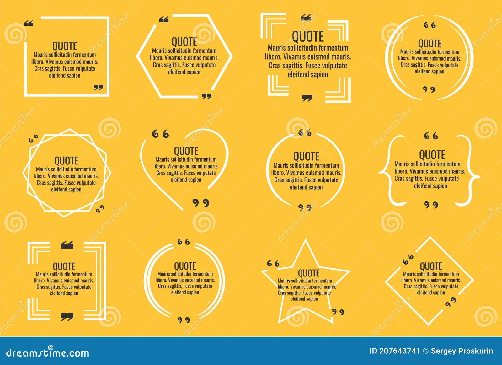 Quote frame notes stock vector. Illustration of blog - 207643741