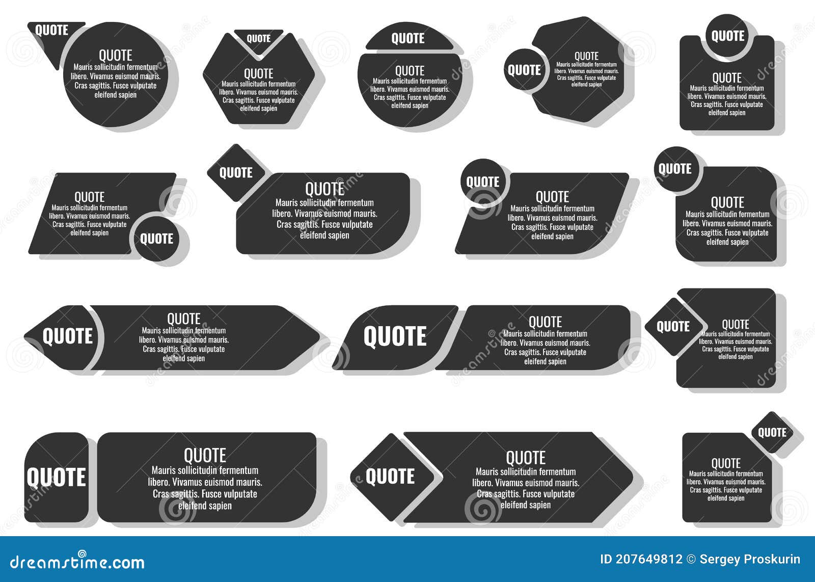 Quote frame notes stock vector. Illustration of message - 207649812