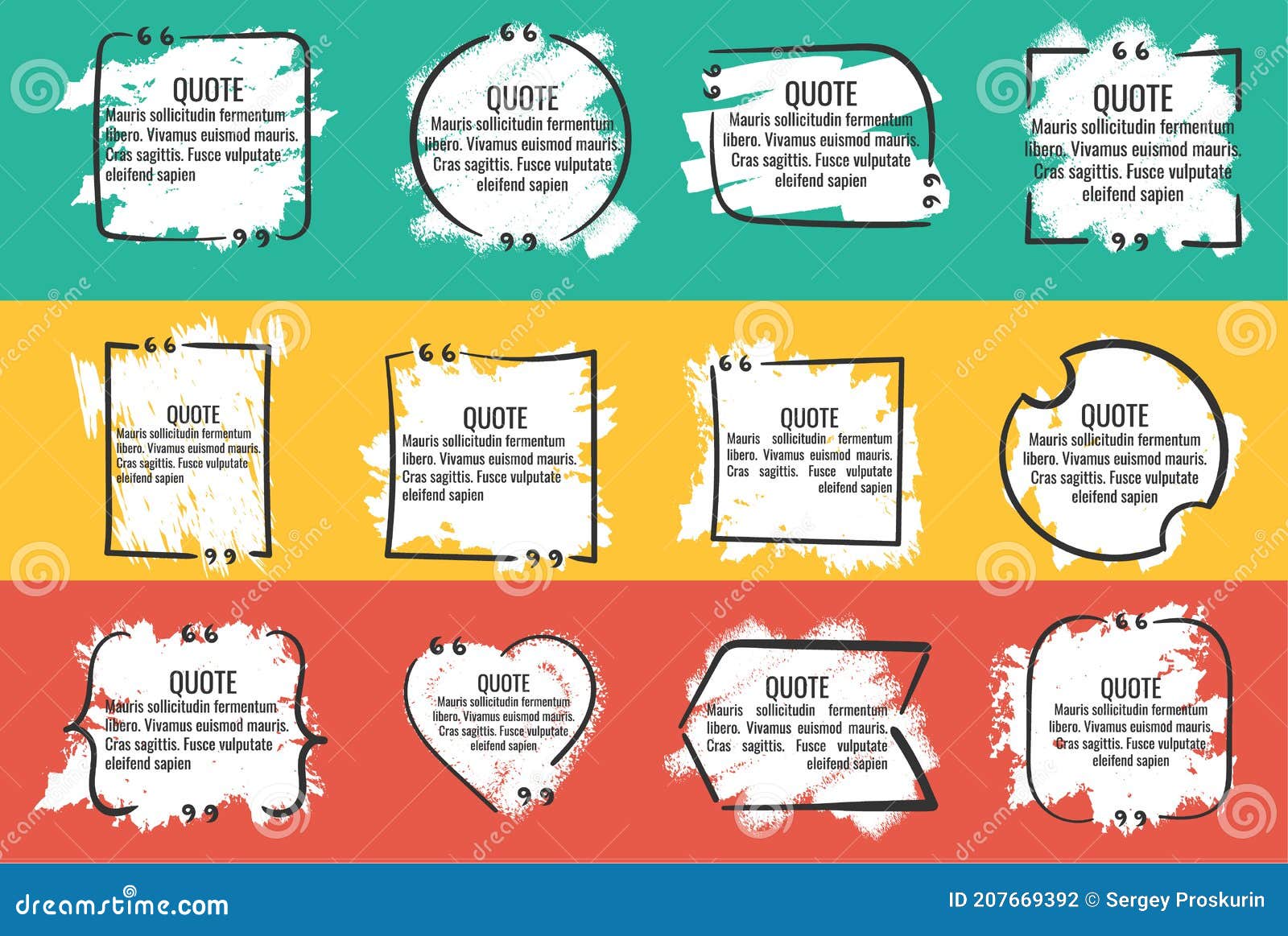 Quote frame notes. stock vector. Illustration of material - 207669392