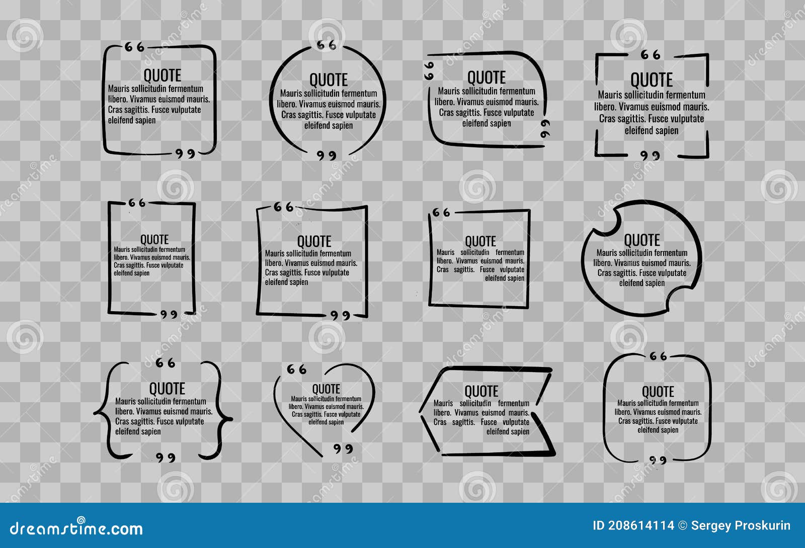 Quote frame notes stock vector. Illustration of speech - 208614114