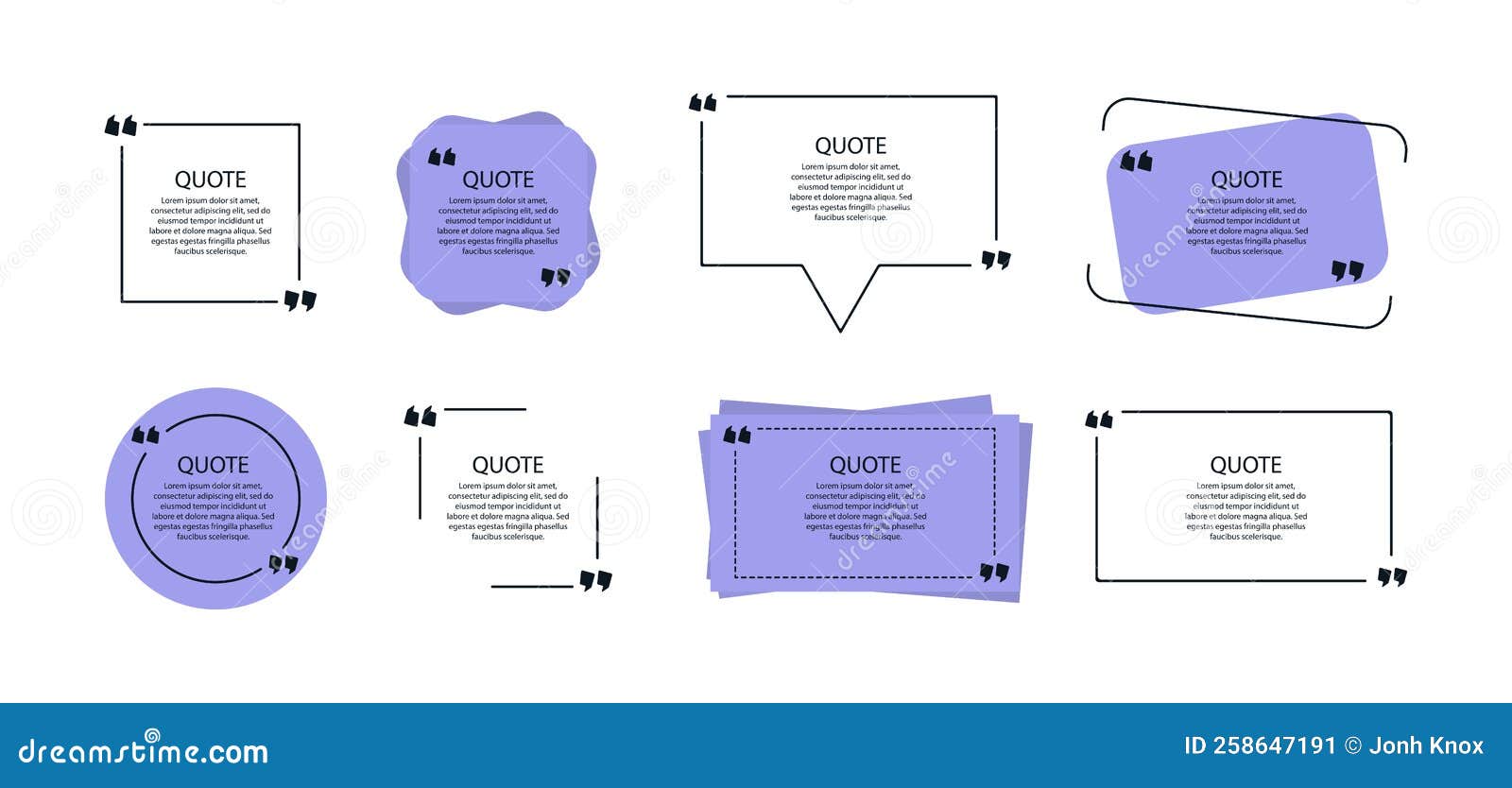 Quote in Frame with Quotation Marks Colored Background Stock Vector ...