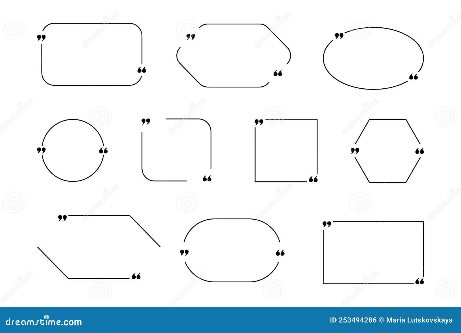 Quote Frame Set. Geometric Black Geometric Box Collection with Double ...