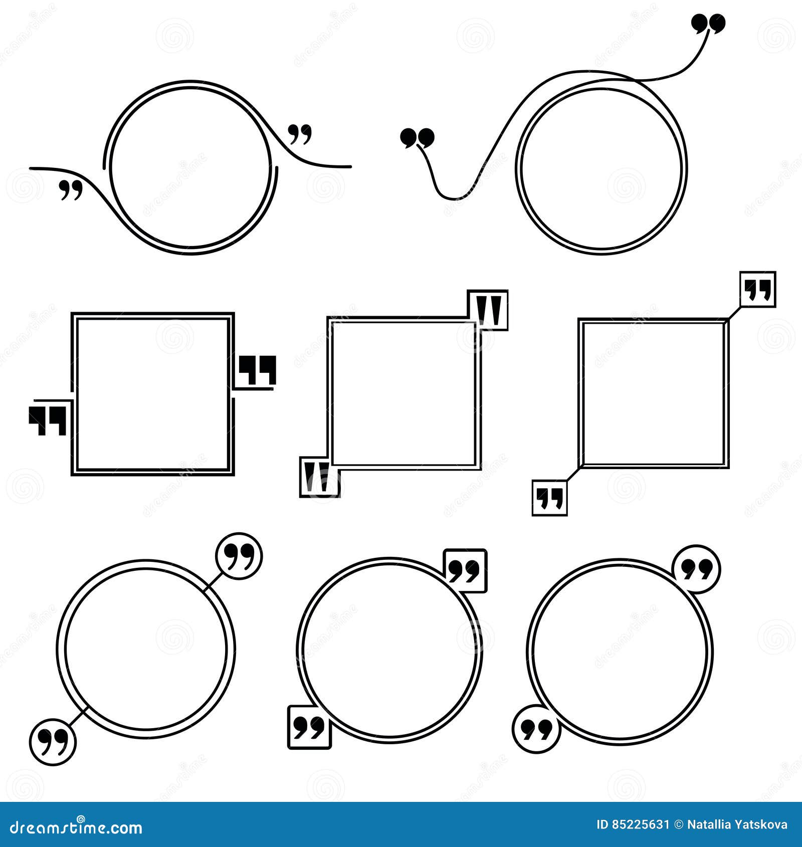 Quote Box Frame, Big Set. Texting Quote Boxes. Blank Template Quote ...
