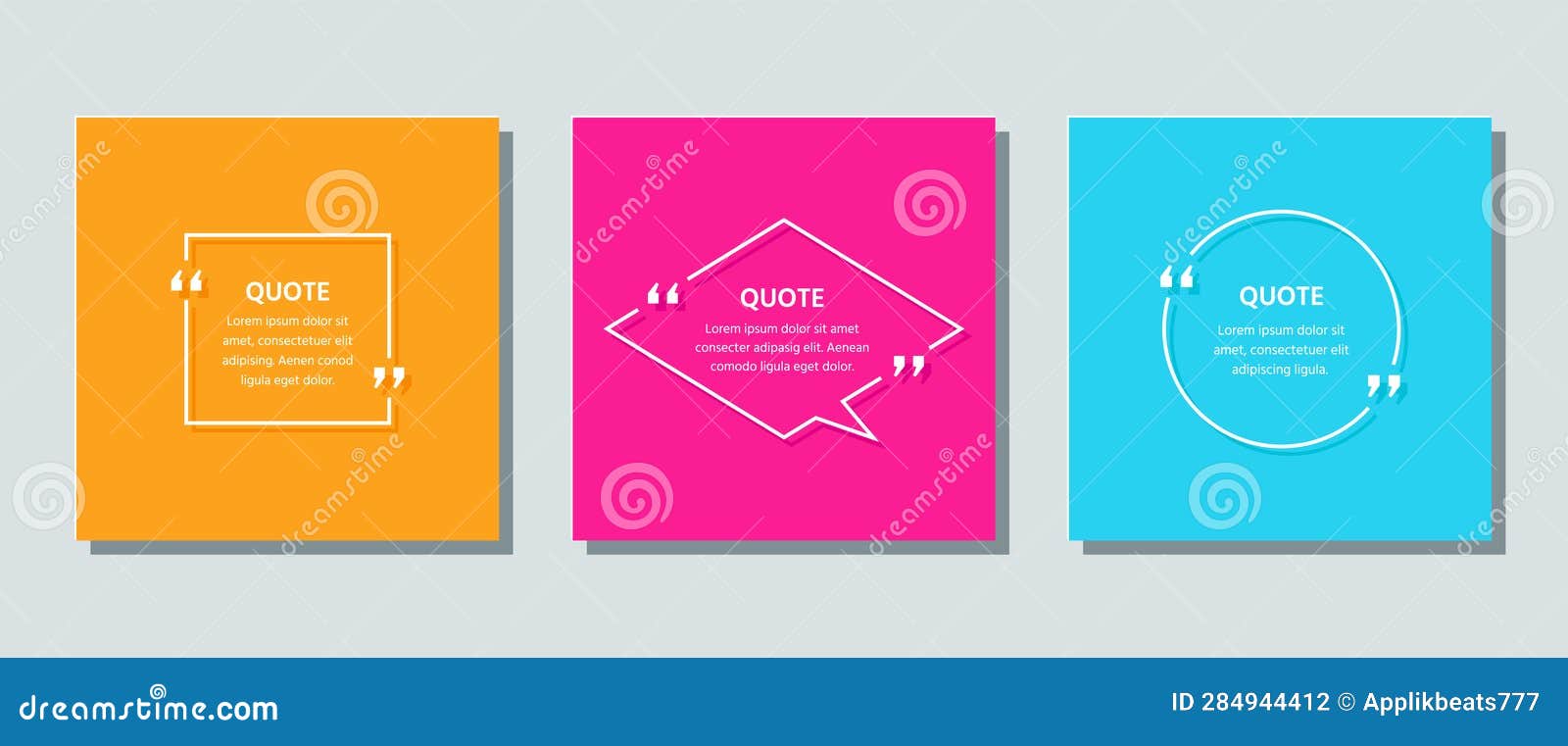 Quote Text Box. Template Frame Quotations. Vector Color Illustration ...