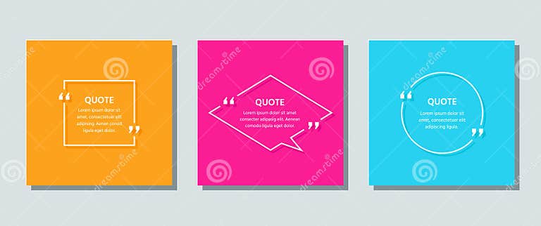 Quote Text Box. Template Frame Quotations. Vector Color Illustration ...