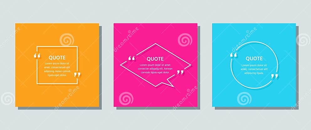 Quote Text Box. Template Frame Quotations. Vector Color Illustration ...