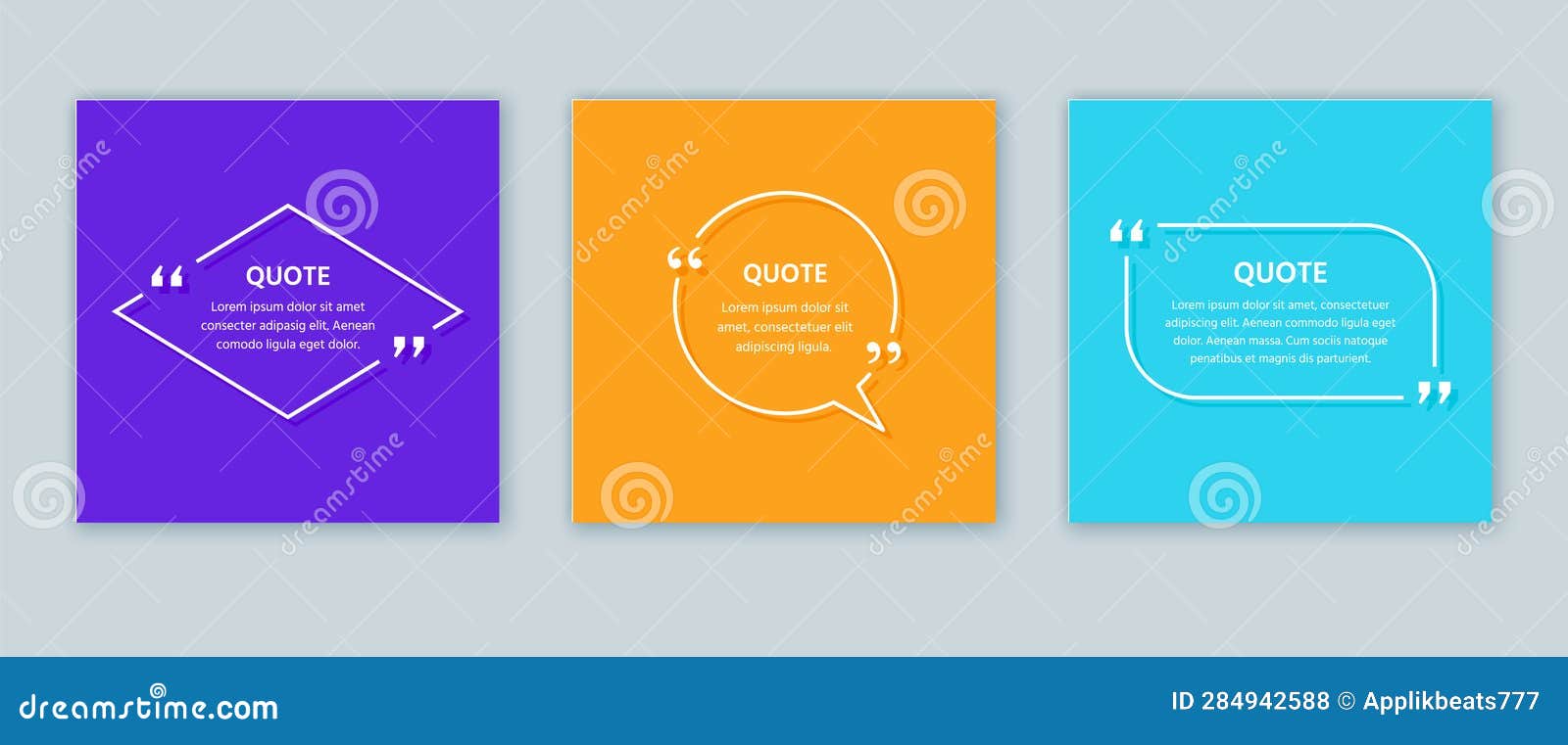 Quote Text Box. Template Frame Quotations. Vector Color Illustration ...