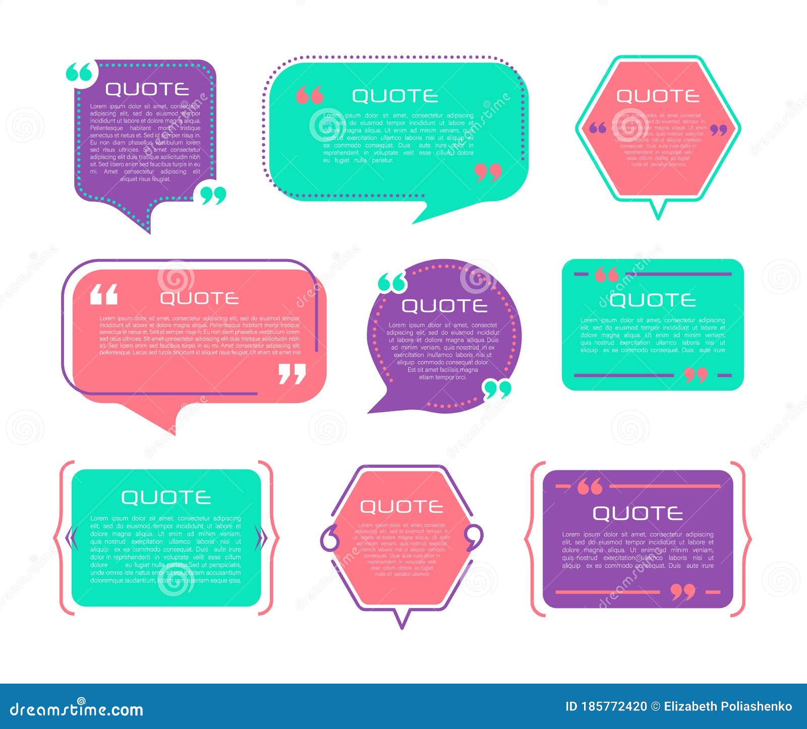 Quote frames blank stock vector. Illustration of phrase - 185772420