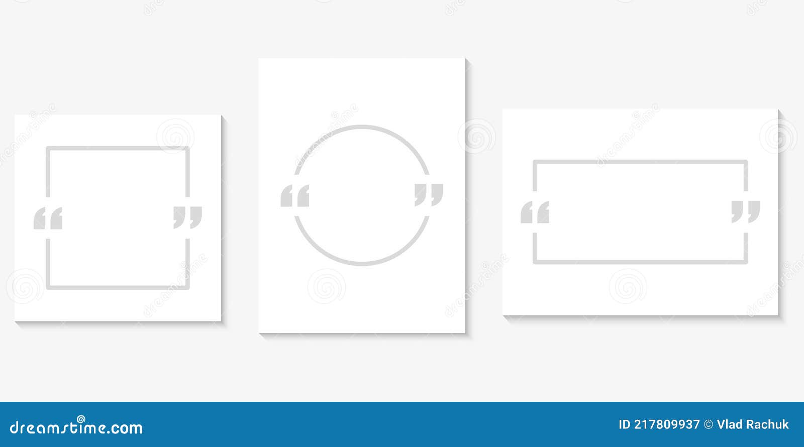 Quote Frames Blank Templates Set. Motivation Quote. Text In Brackets ...