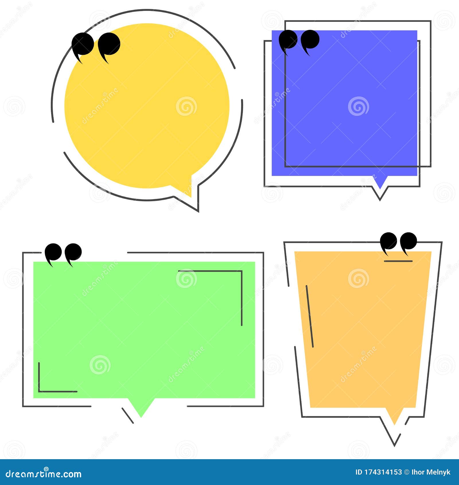 Quote box frame. stock vector. Illustration of note - 174314153