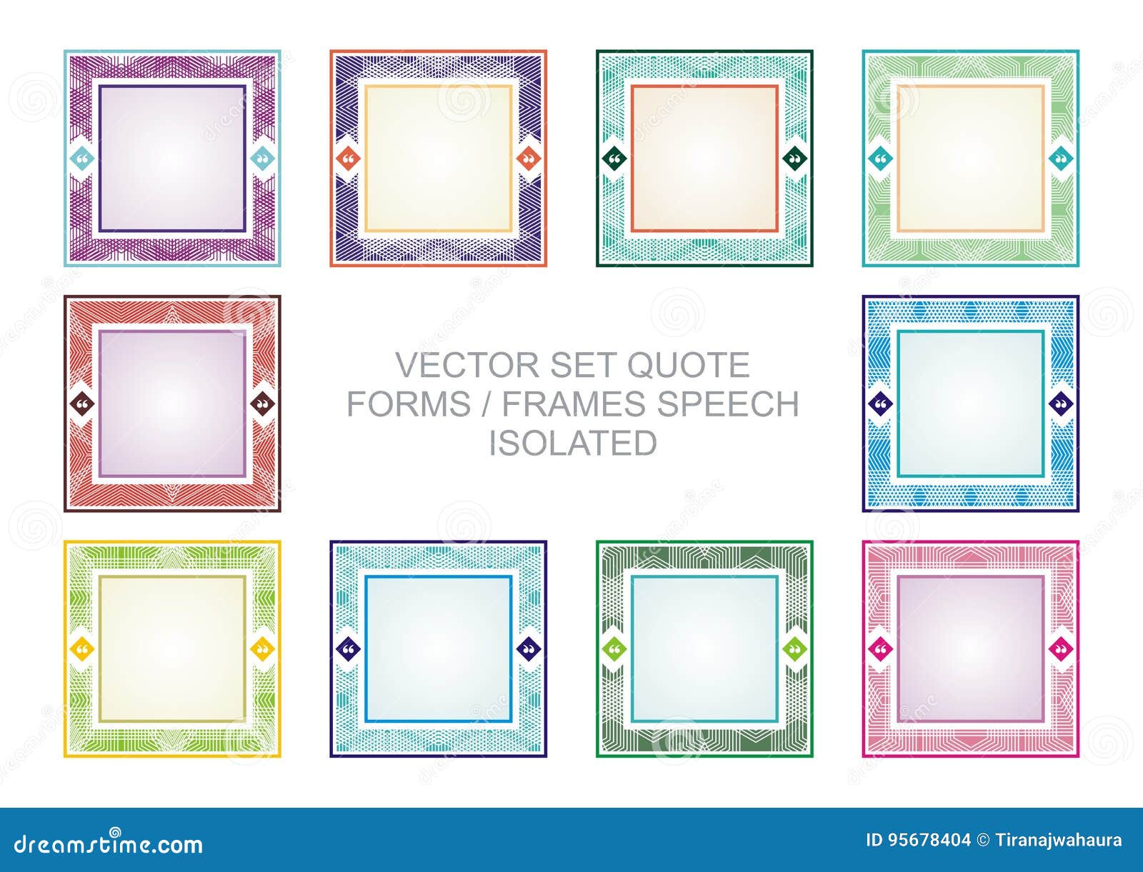 Quote Frames with Colorful Design Stock Vector - Illustration of ...
