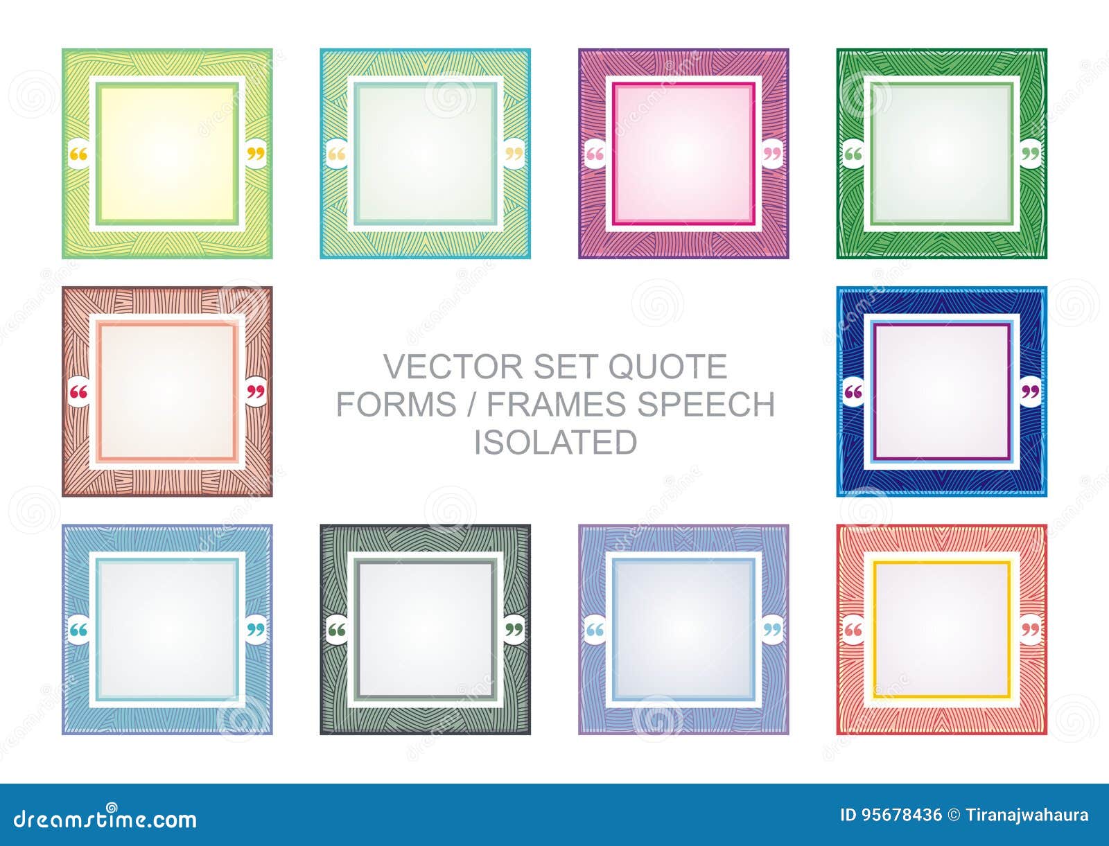 Quote Frames with Colorful Design Stock Vector - Illustration of memo ...