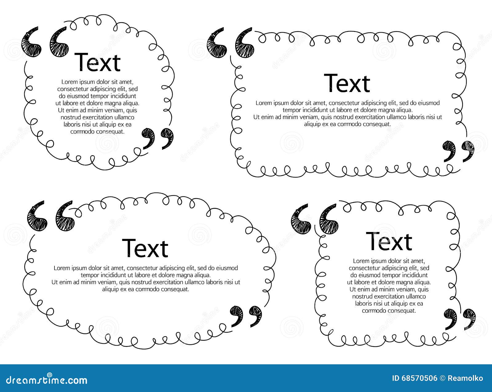 Quote Frames Templates Set Illustration. Stock Vector - Illustration of ...