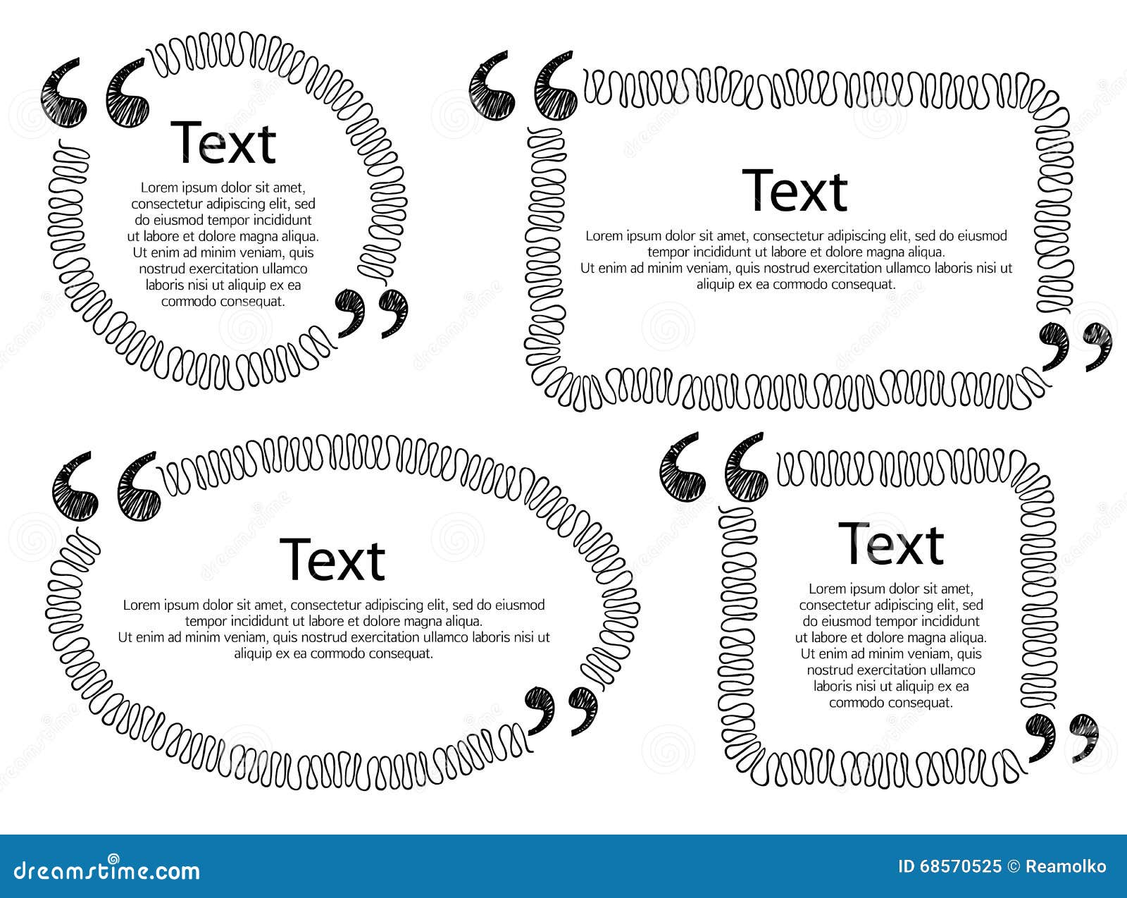 Quote Frames Templates Set Illustration. Stock Vector - Illustration of ...