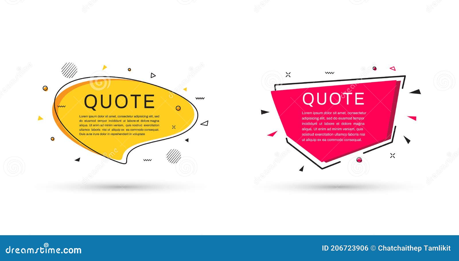 Quote Frames Templates. Speech Bubble Textbox. Flat Design Stock Vector ...