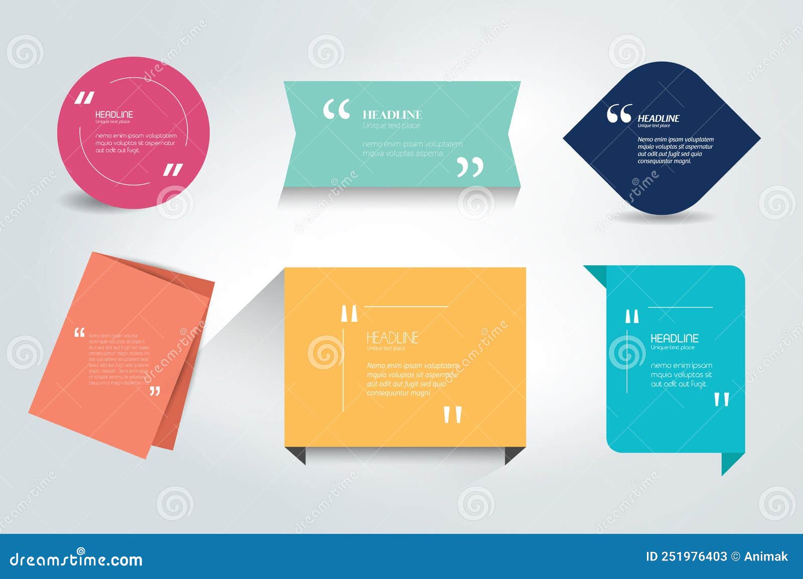 Quote Frames with Text Templates Set. Box Frame Vector Stock Vector ...