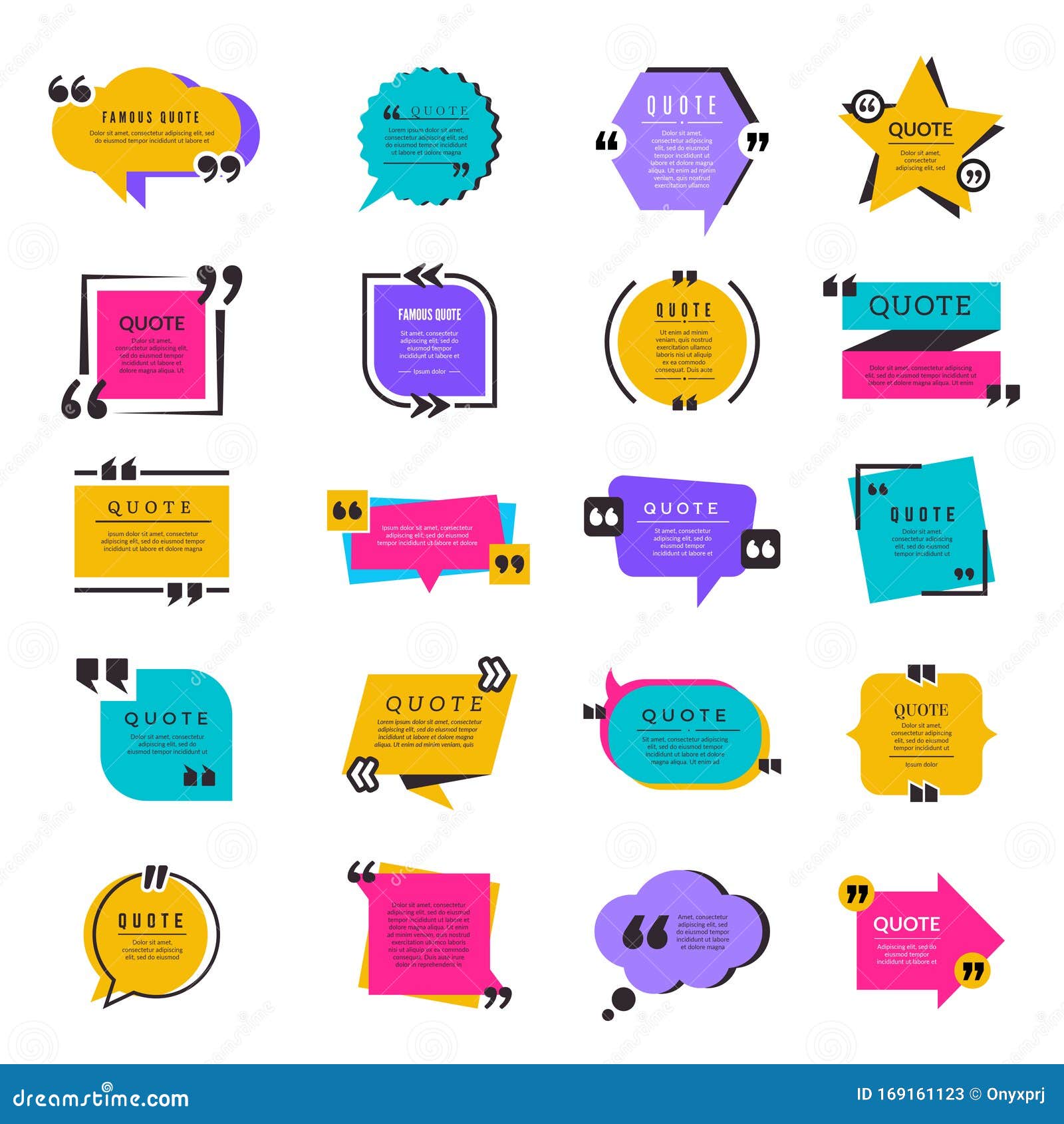 Quote Frames. Texting Citation Bubble Box Paper Information Text ...