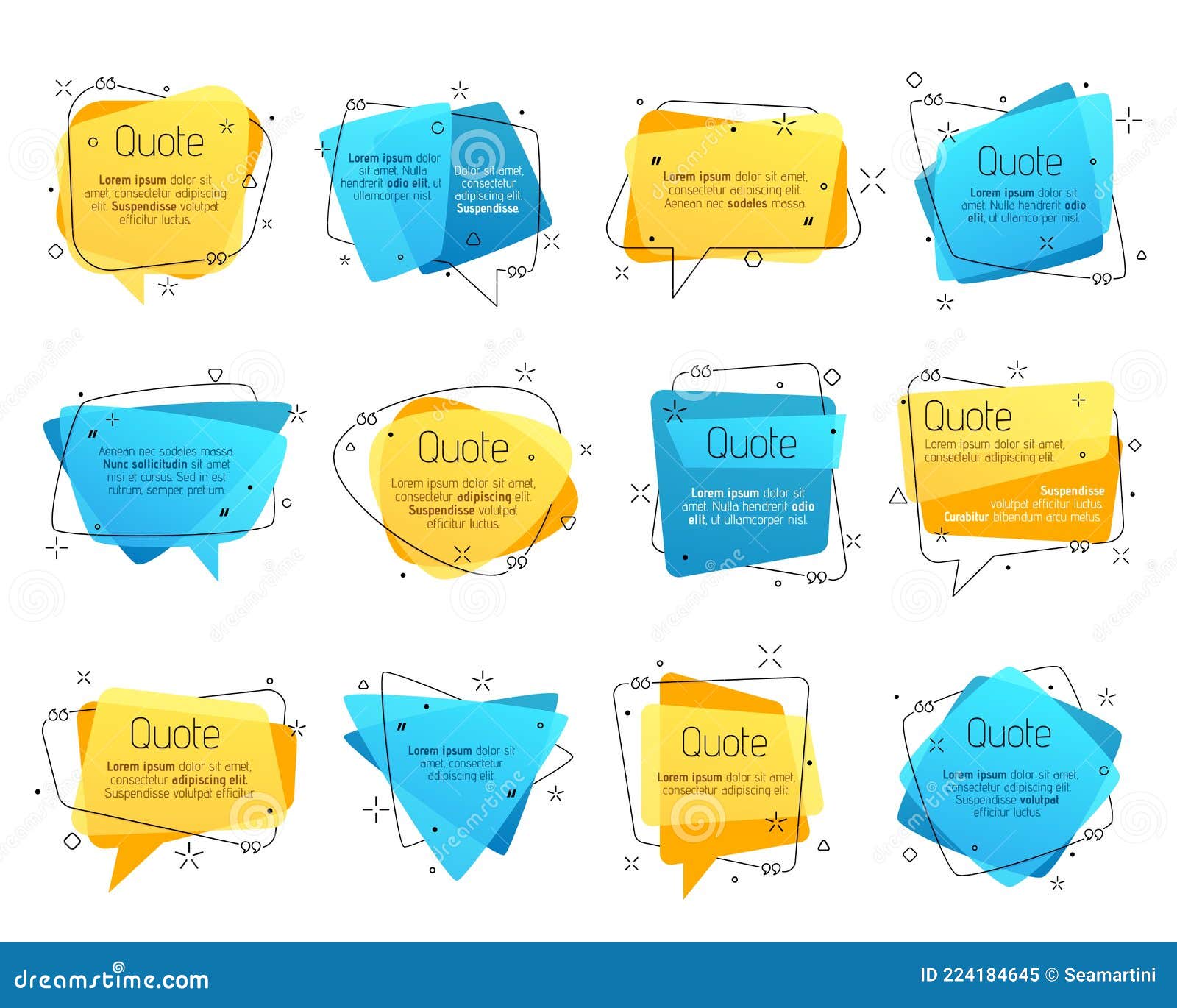 Quote Frames, Vector Speech Bubble Comment Boxes Stock Vector ...