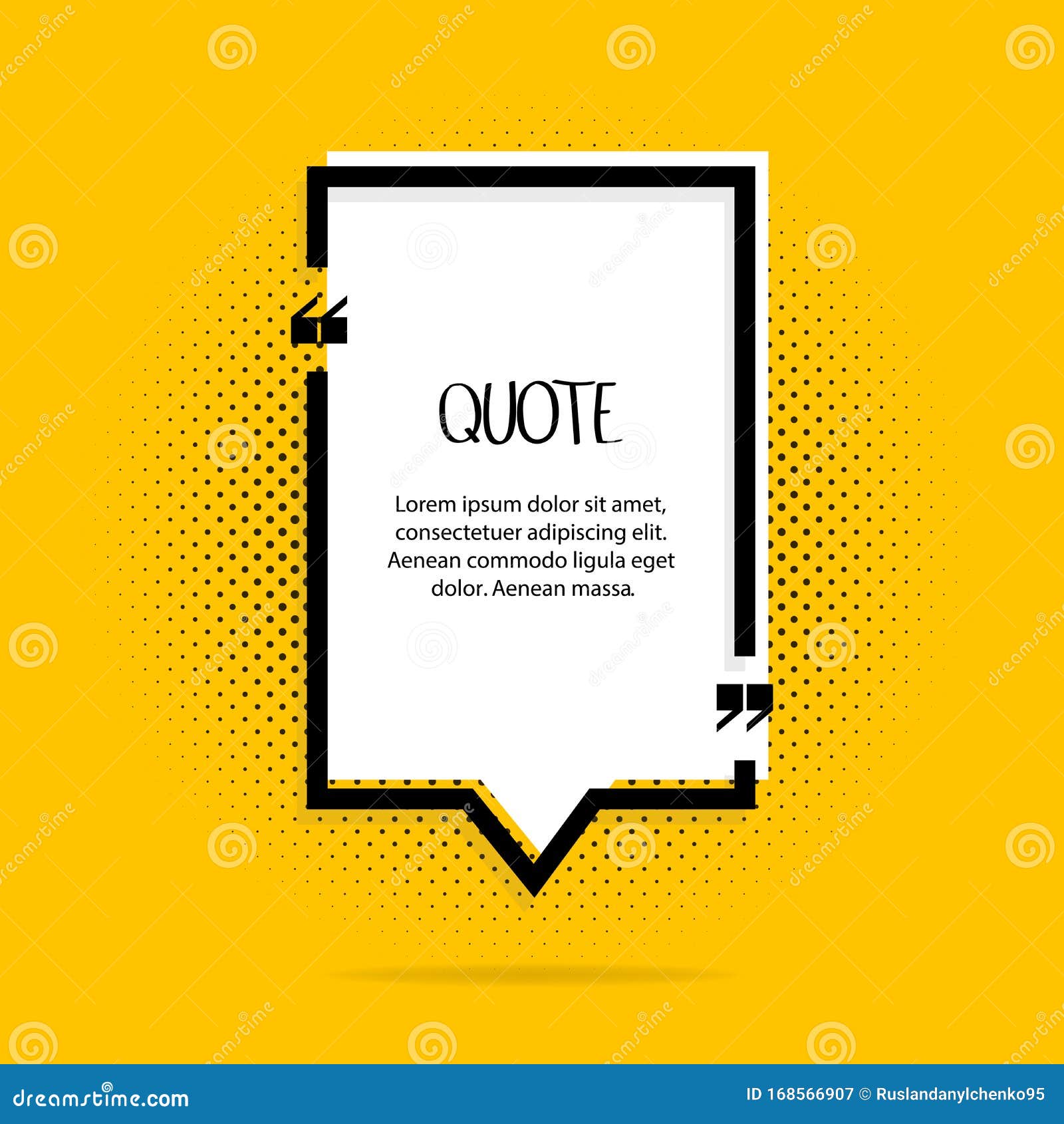 Quote Frames on a Yellow Background. Blank Template with Print ...