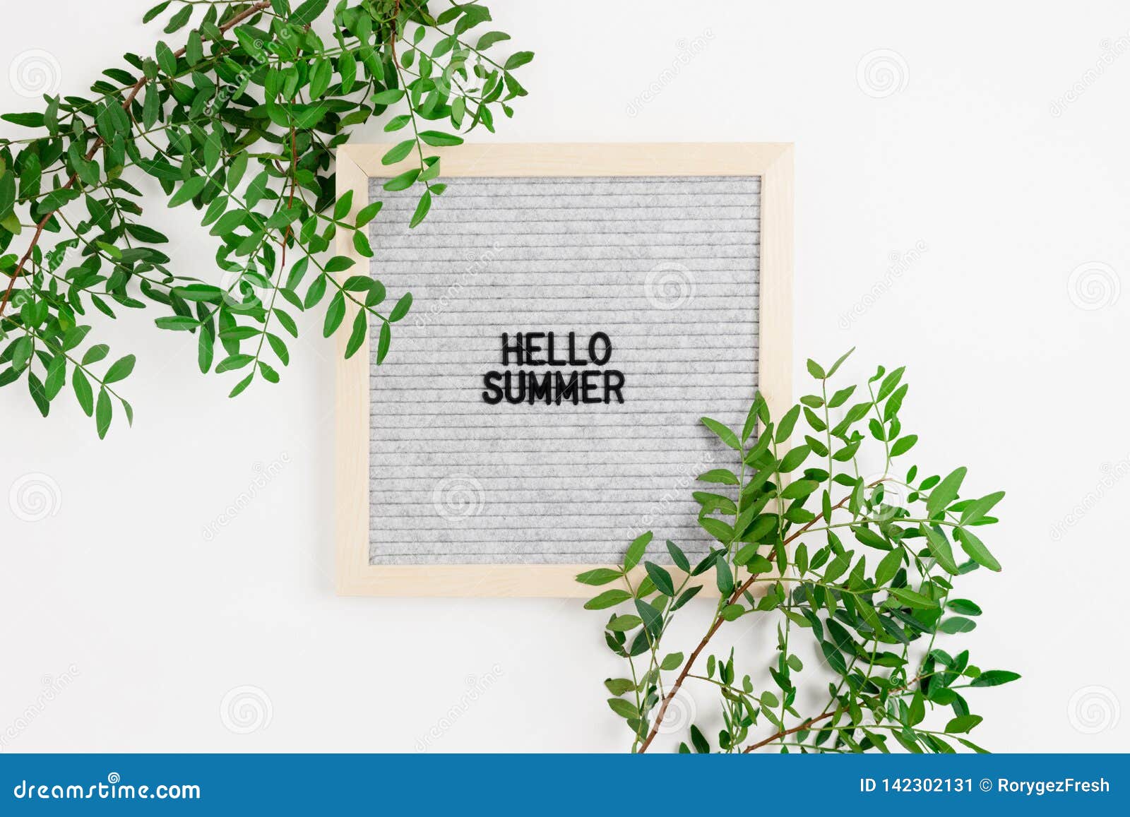Quote - Hello Summer. Border Frame Made of Pistachios Branches Stock ...