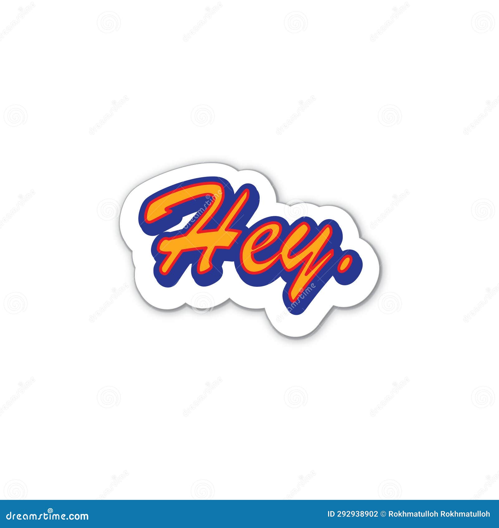 Quote Hey Design Lettering Typographic Effect Vector Stock Vector ...