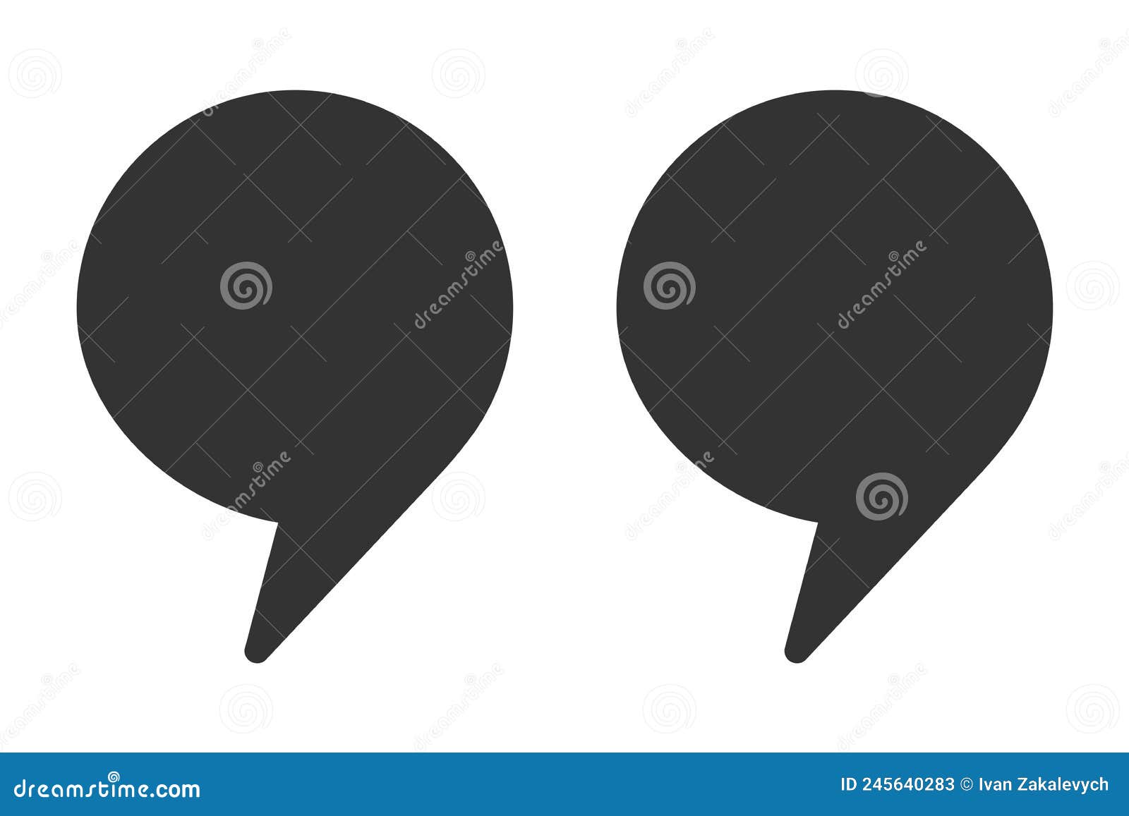 Quote Icon. Black Comma Double Vector. Text Element Symbol ...