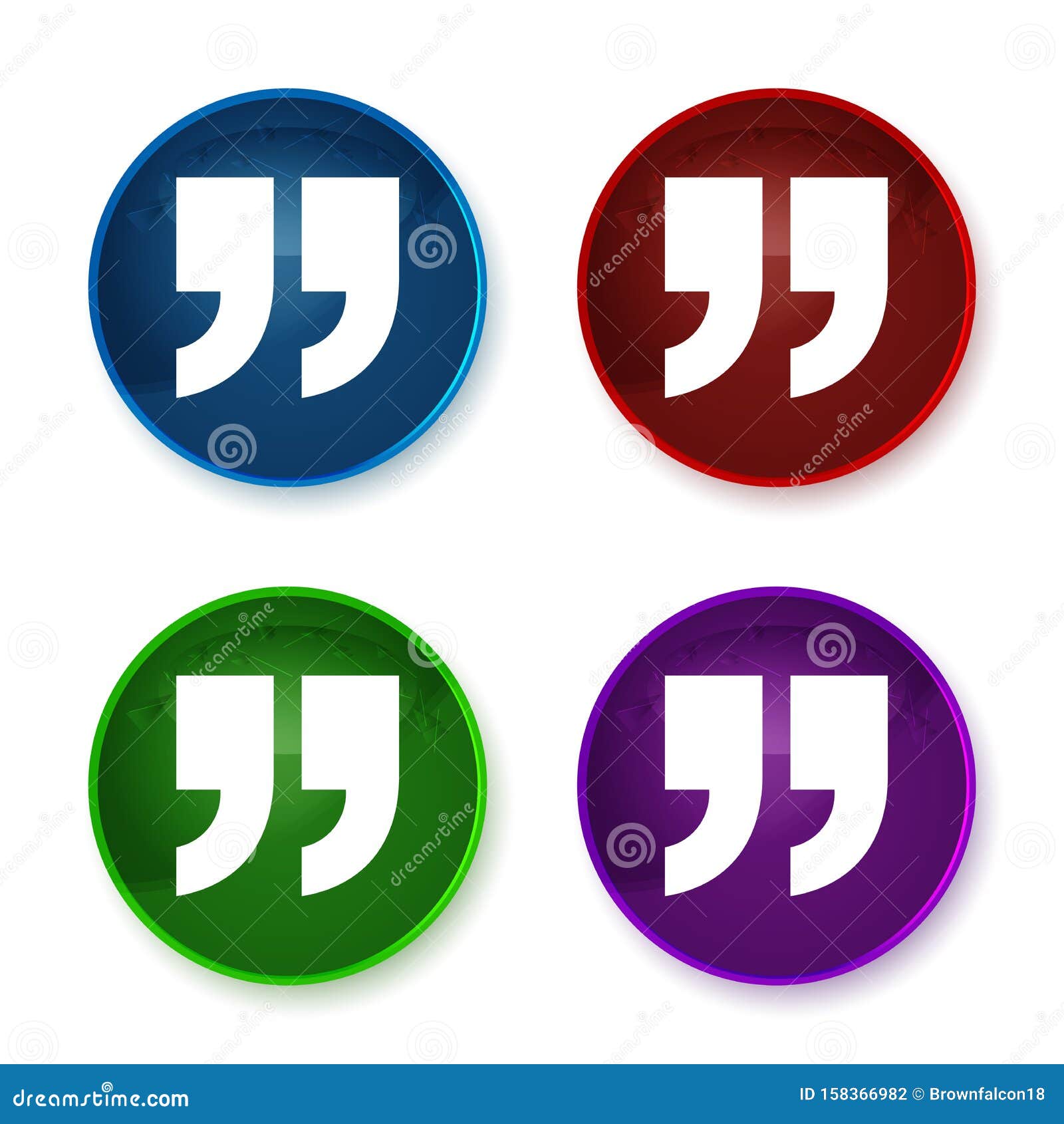 Quote Icon Shiny Round Buttons Set Illustration Stock Vector ...