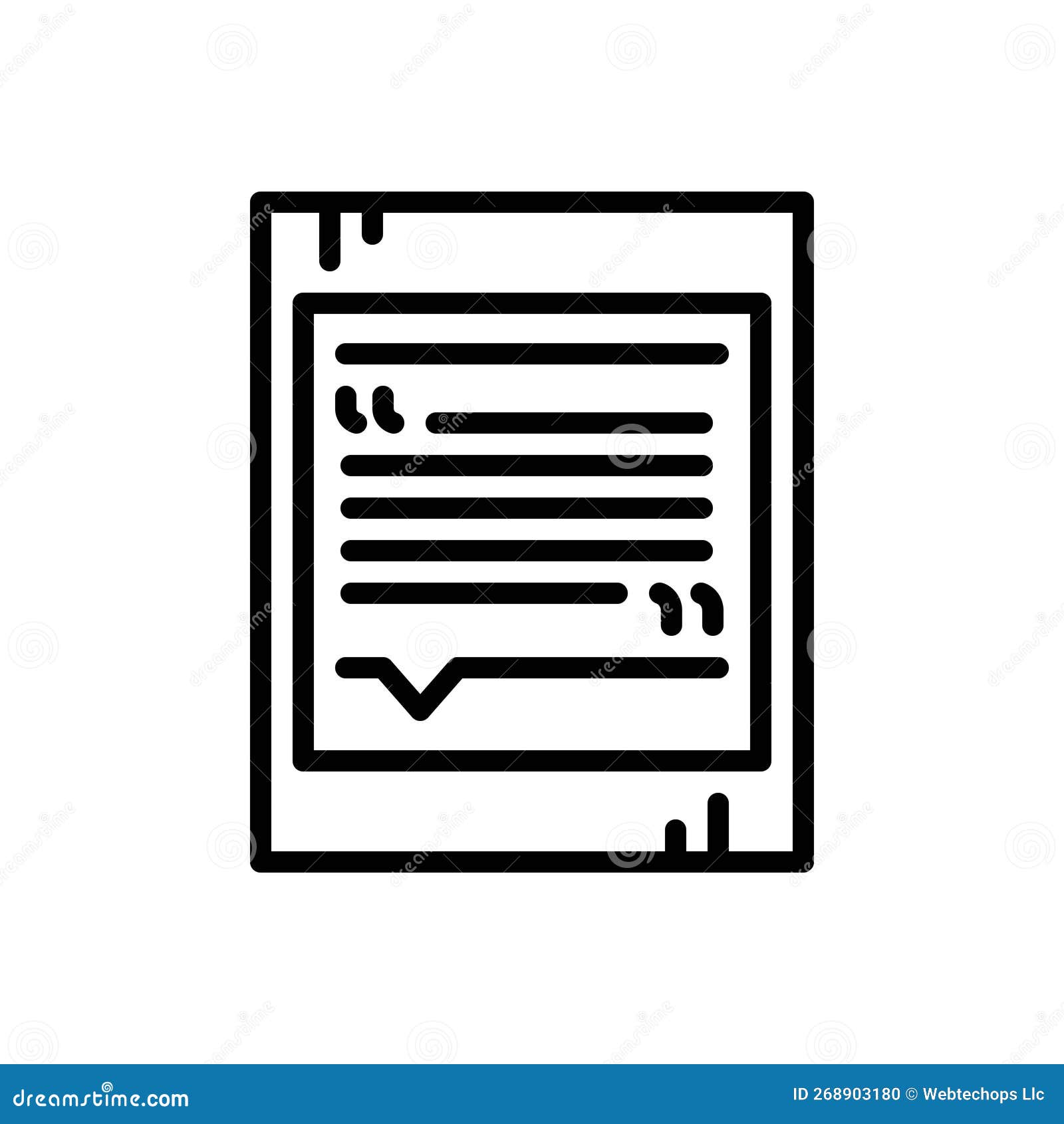 Black Line Icon for Quote, Quotation and Speech Stock Vector ...