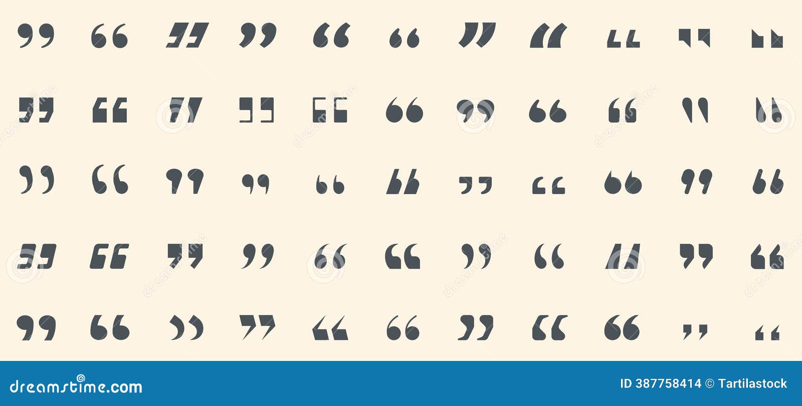 Quotation Mark Icon Set, Outline, Linear Quote Marks Collection Vector ...