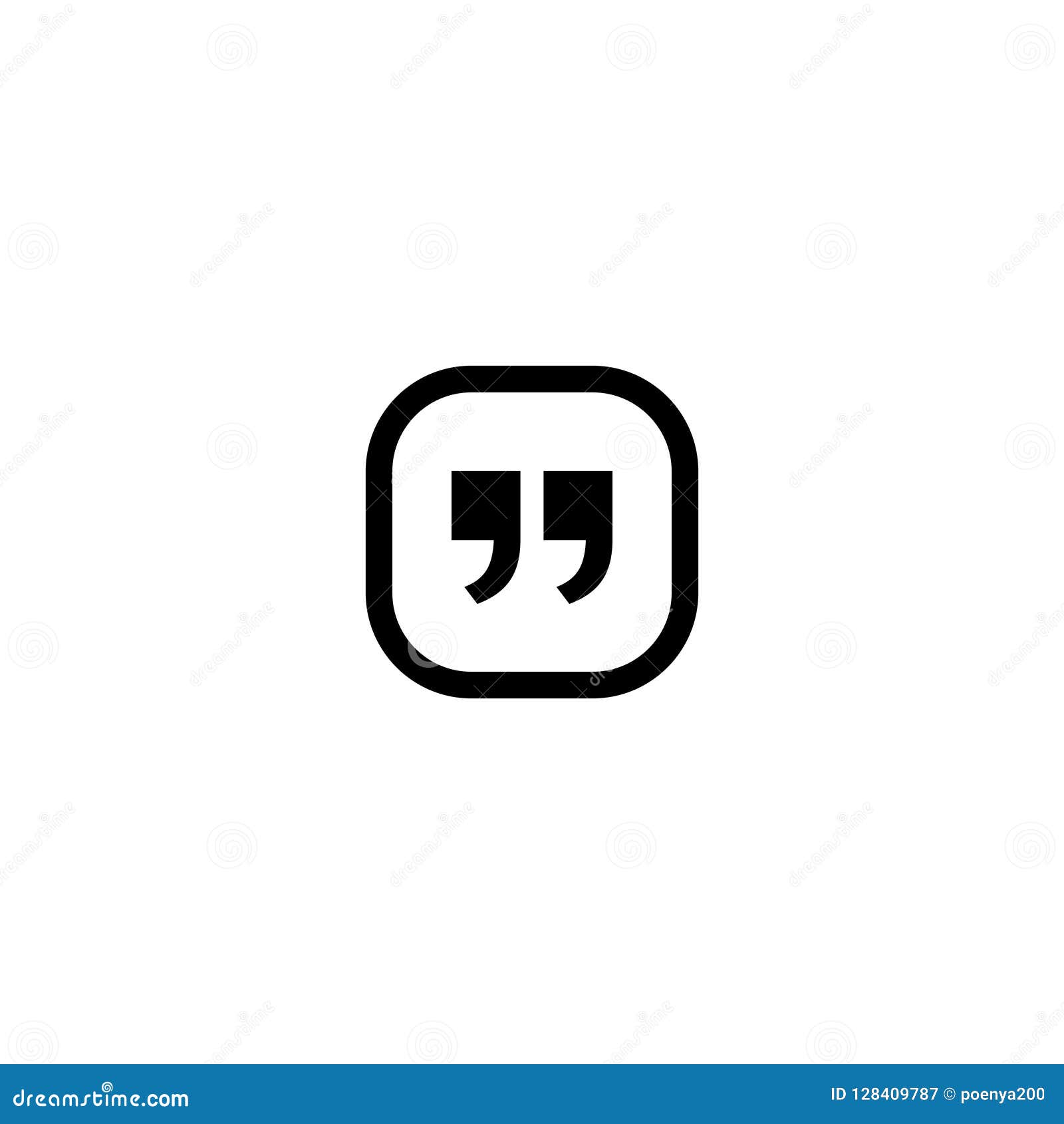 Quote Icon. Quotation Paragraph Symbol. Double Comma Mark. Bubble ...