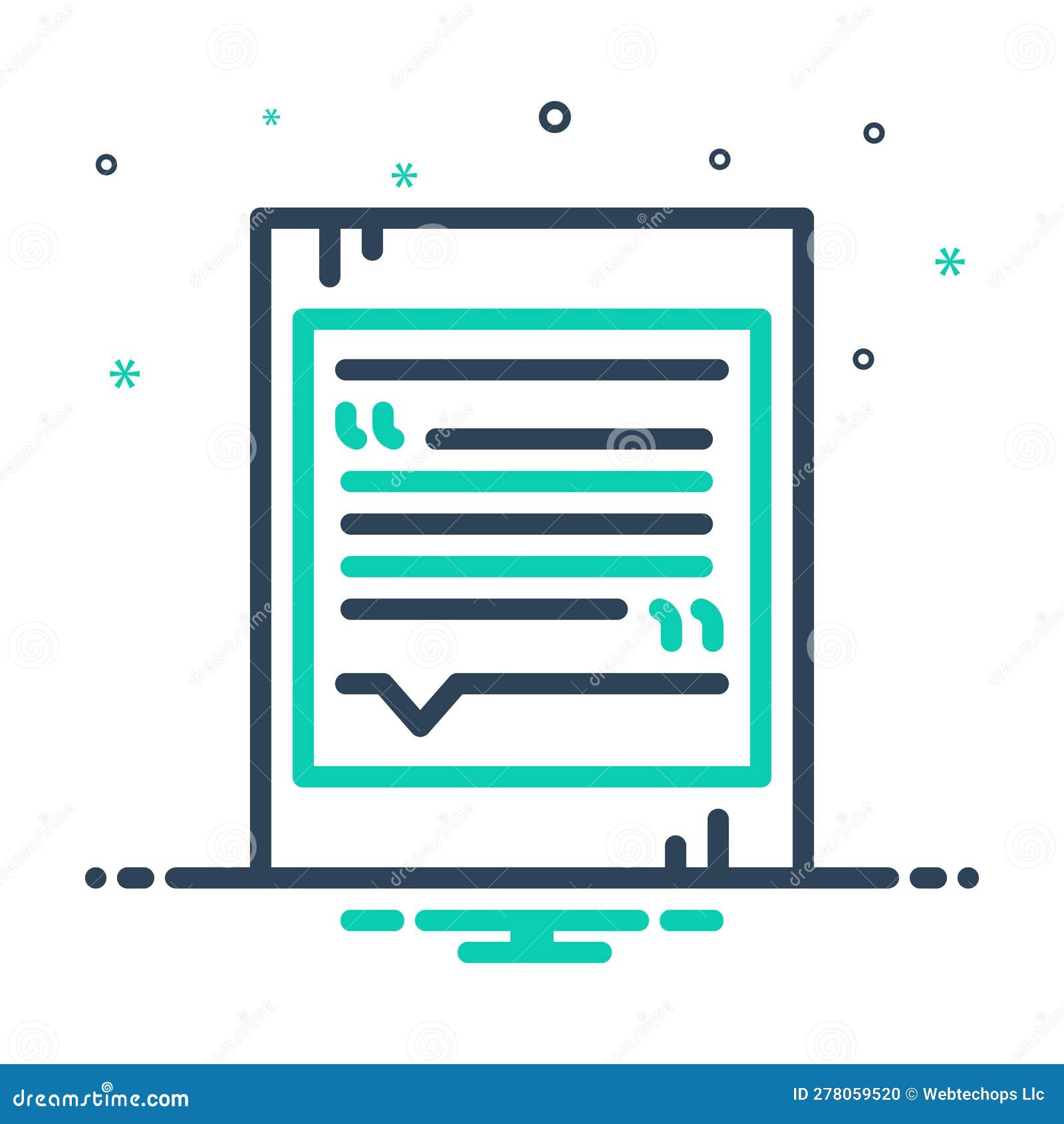 Mix Icon for Quote, Quotation Speech and Speech Stock Illustration ...