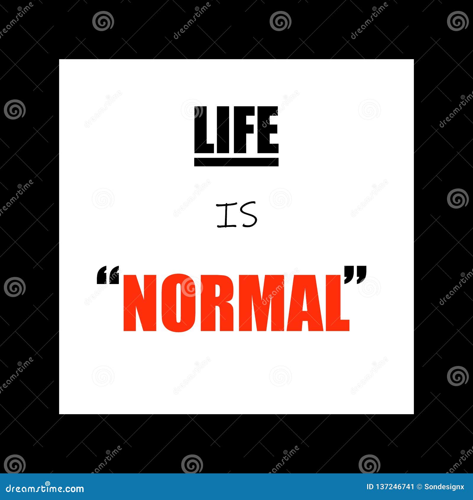 Quote Life is Normal Vector Pattern Poster Design Abstract Background ...
