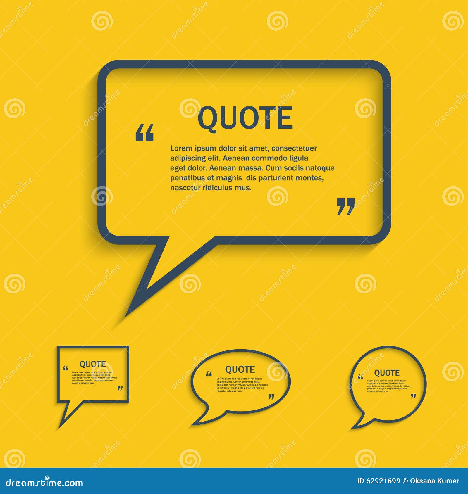 Quote Line Speech Bubble Set Stock Vector - Illustration of definition ...
