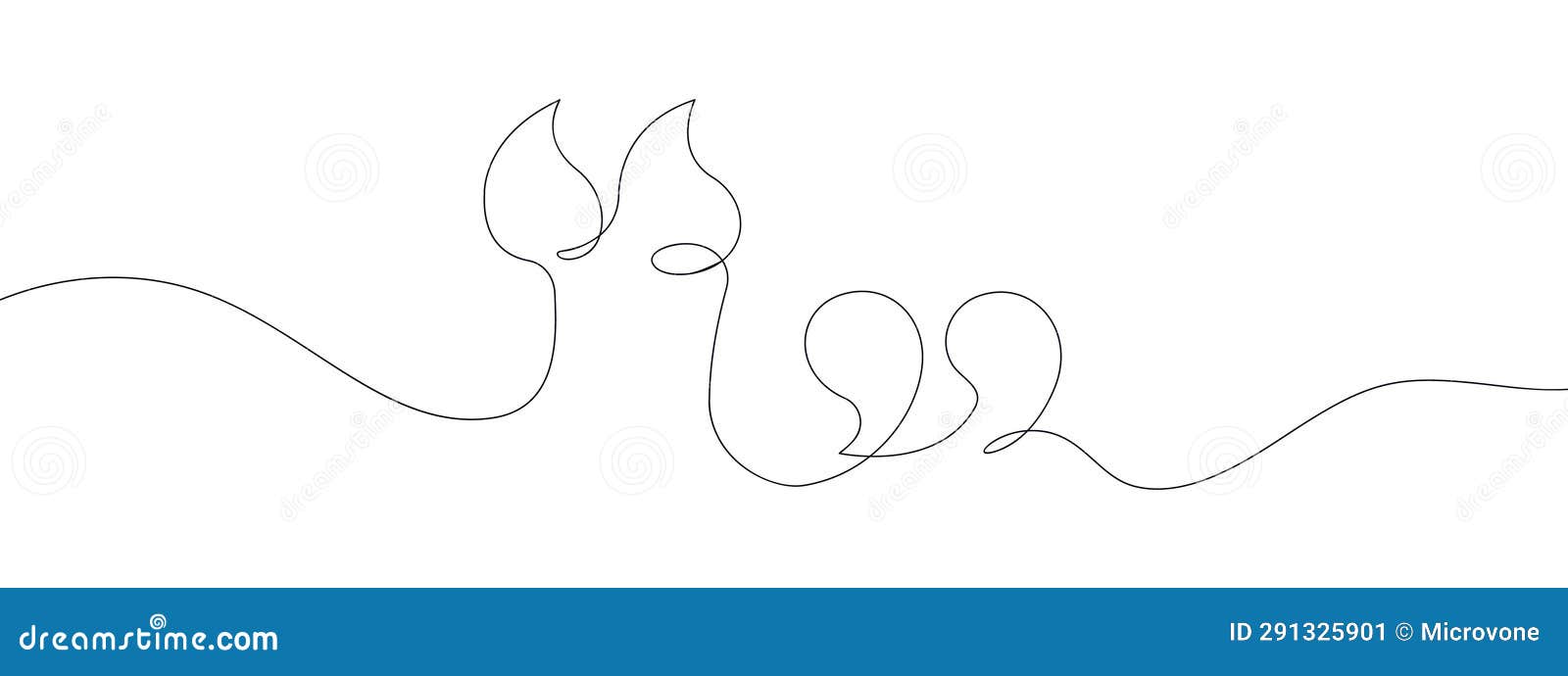 Quote Mark One Line Banner Design. Quotations Sign Continuous Element ...