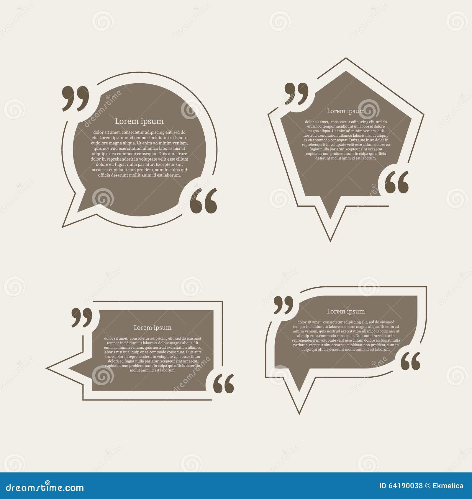 Quote Mark Speech Bubbles Set Stock Vector - Illustration of citing ...
