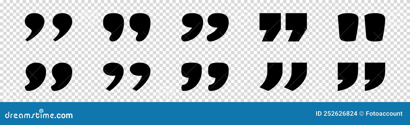 Quote Marks Icon Set - Different Vector Illustrations Isolated On ...