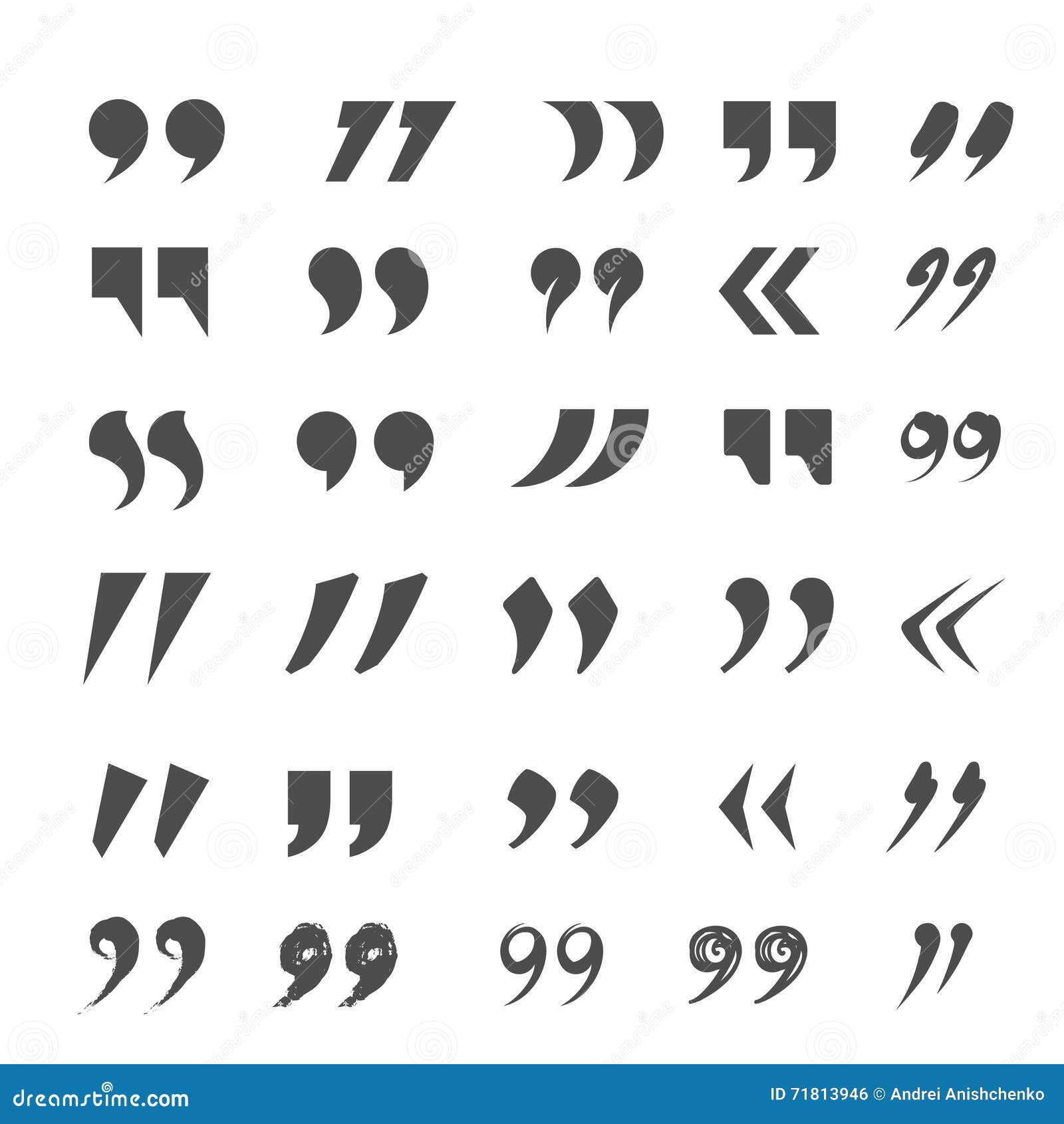 Quote marks set stock vector. Illustration of bubble - 71813946