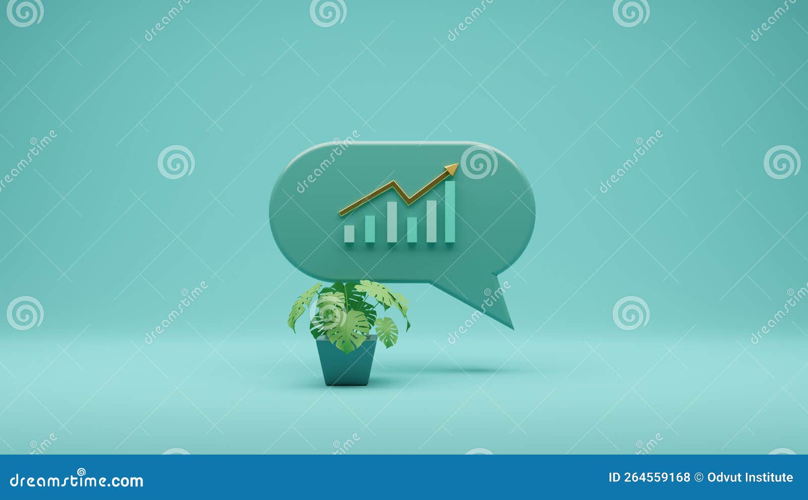 Quote Message Frame with Isometric 3D Rendered Background, Chat Box in ...