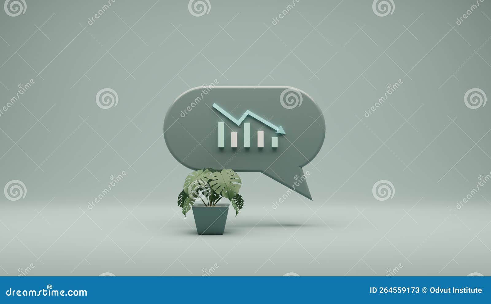 Quote Message Frame with Isometric 3D Rendered Background, Chat Box in ...