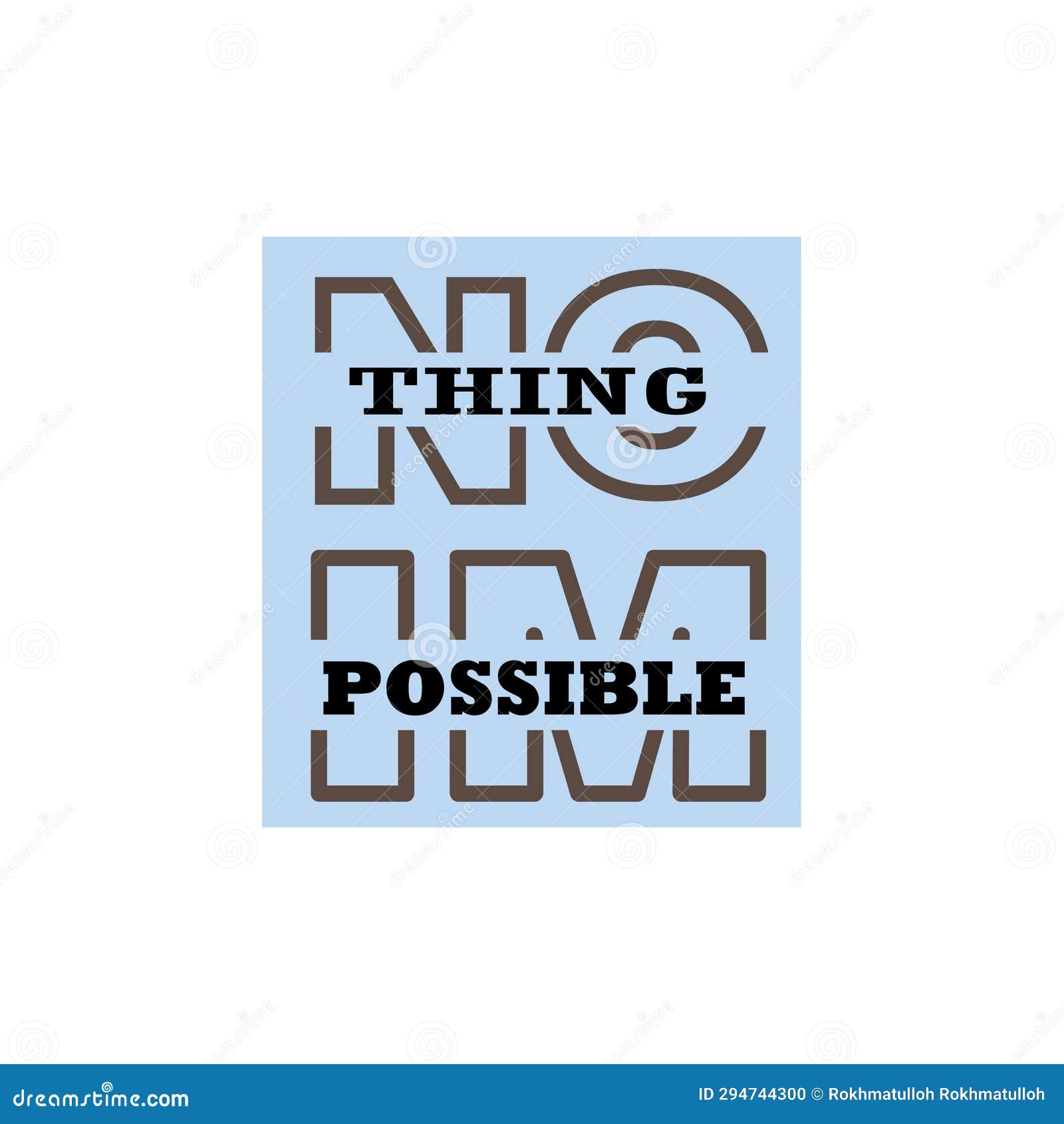 Quote Nothing Impossible Lettering Design Motivation Typographic Stock ...