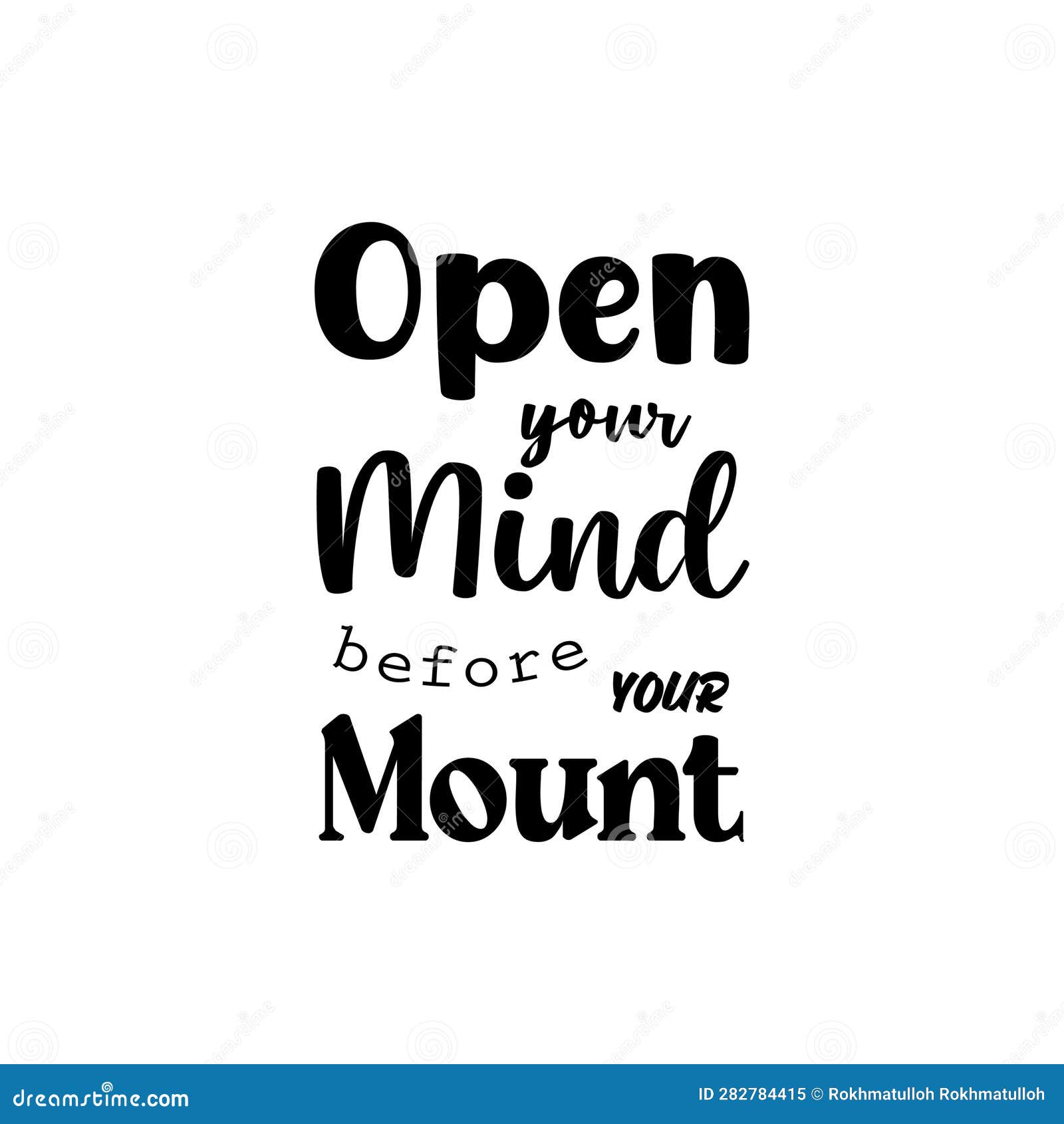 Quote Open Your Mind Design Motivation Lettering Vector Stock Vector ...