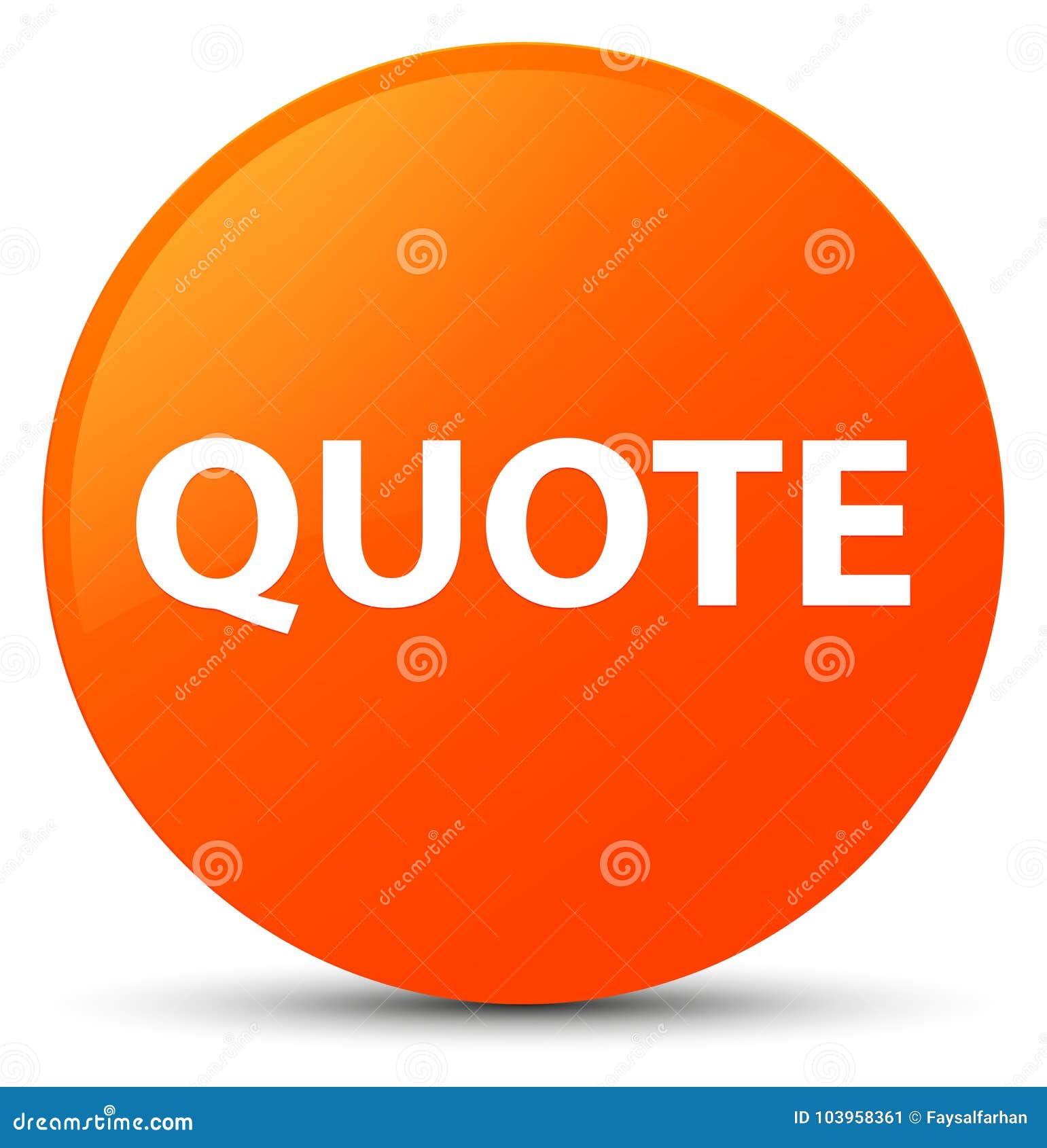 Quote orange round button stock illustration. Illustration of recite ...