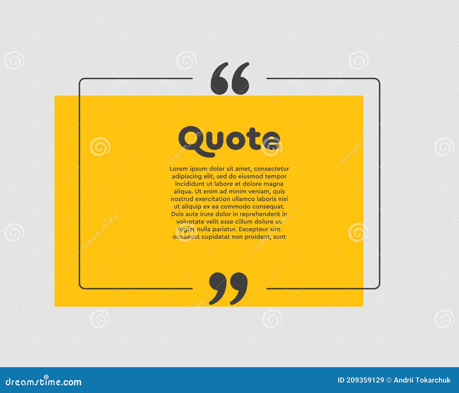 Quote Rectangle Text with Bracket, Vector Banner Stock Vector ...