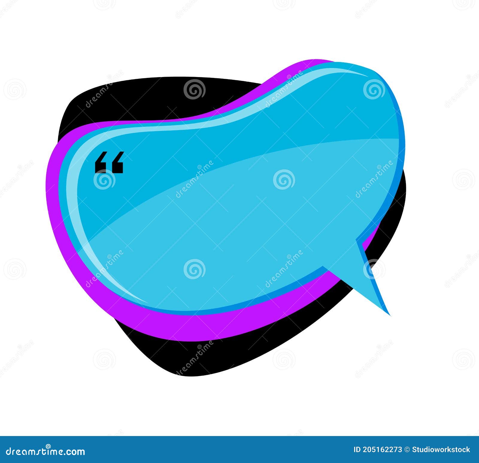 Quote Remark Chat Box in Liquid Bubble Shape Isolated Stock Vector ...