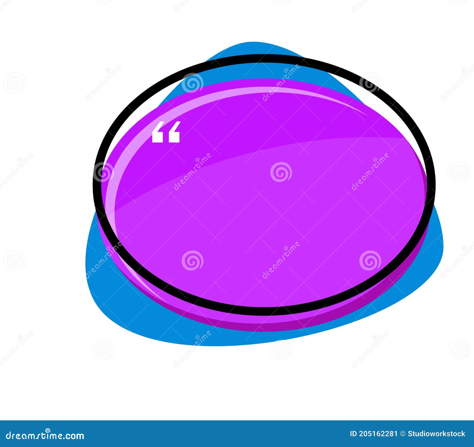 Quote Remark Round Chat Box Isolated on White Stock Vector ...