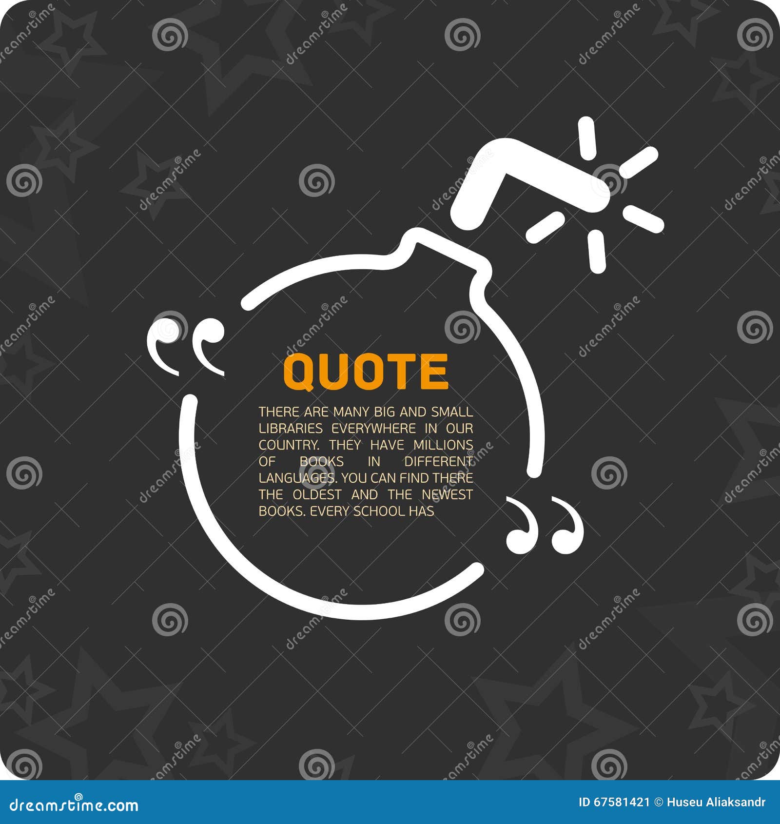 Quote shaped like a bomb. stock vector. Illustration of idea - 67581421