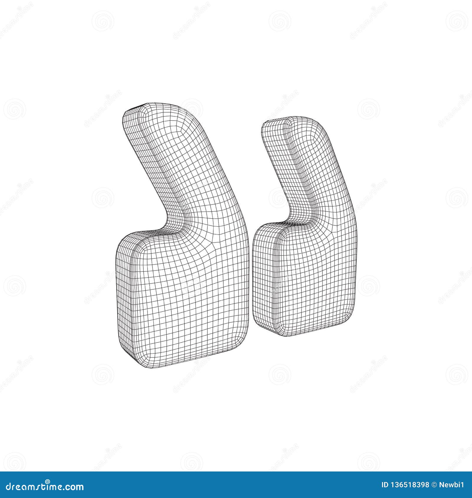 Quote sign abstract mesh stock vector. Illustration of blueprints ...